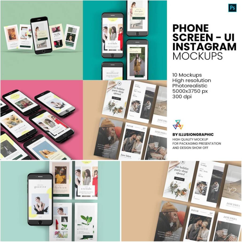 Phone Screen Instagram Mockup | Free download