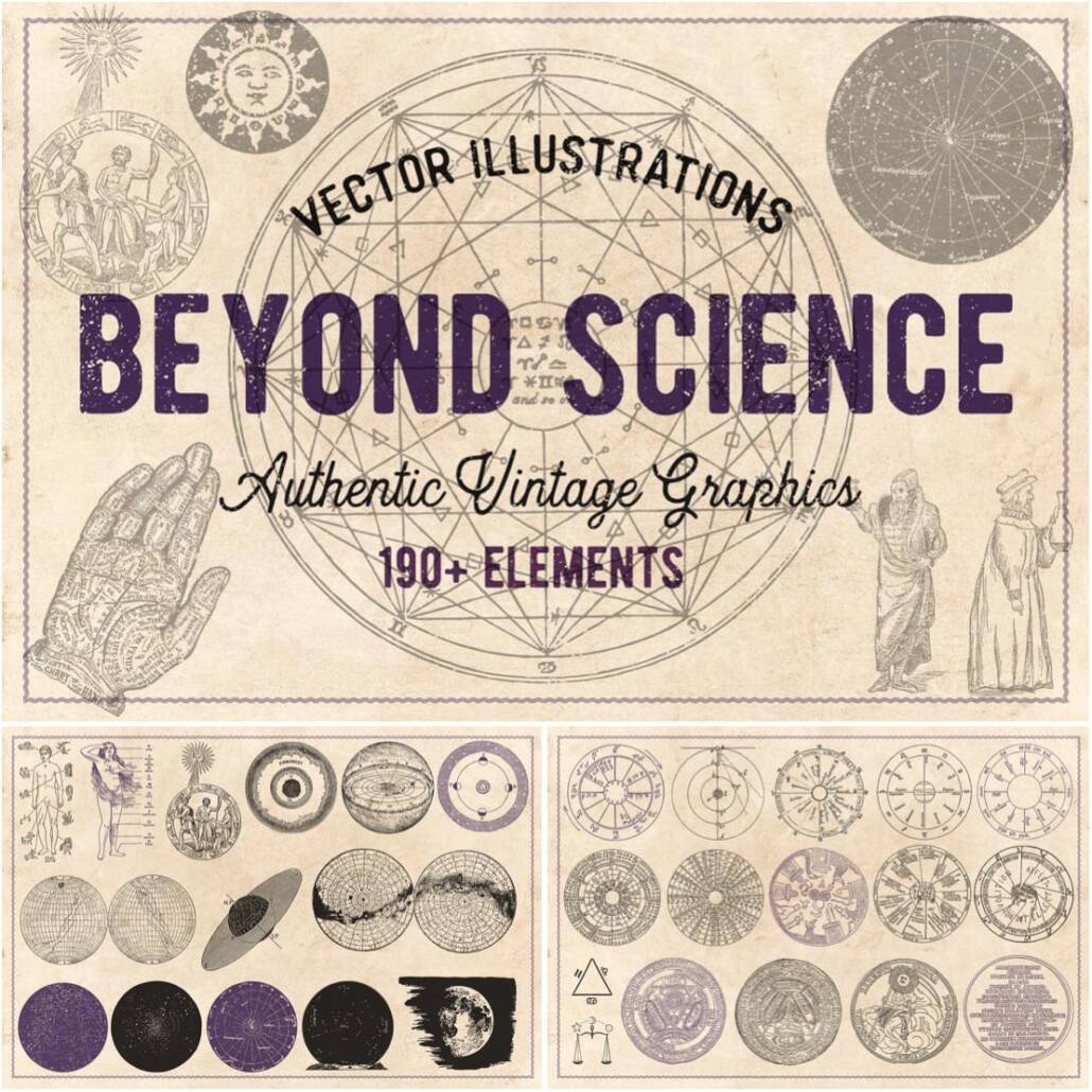 Vintage Science Astrology Vector Illustrations | Free download
