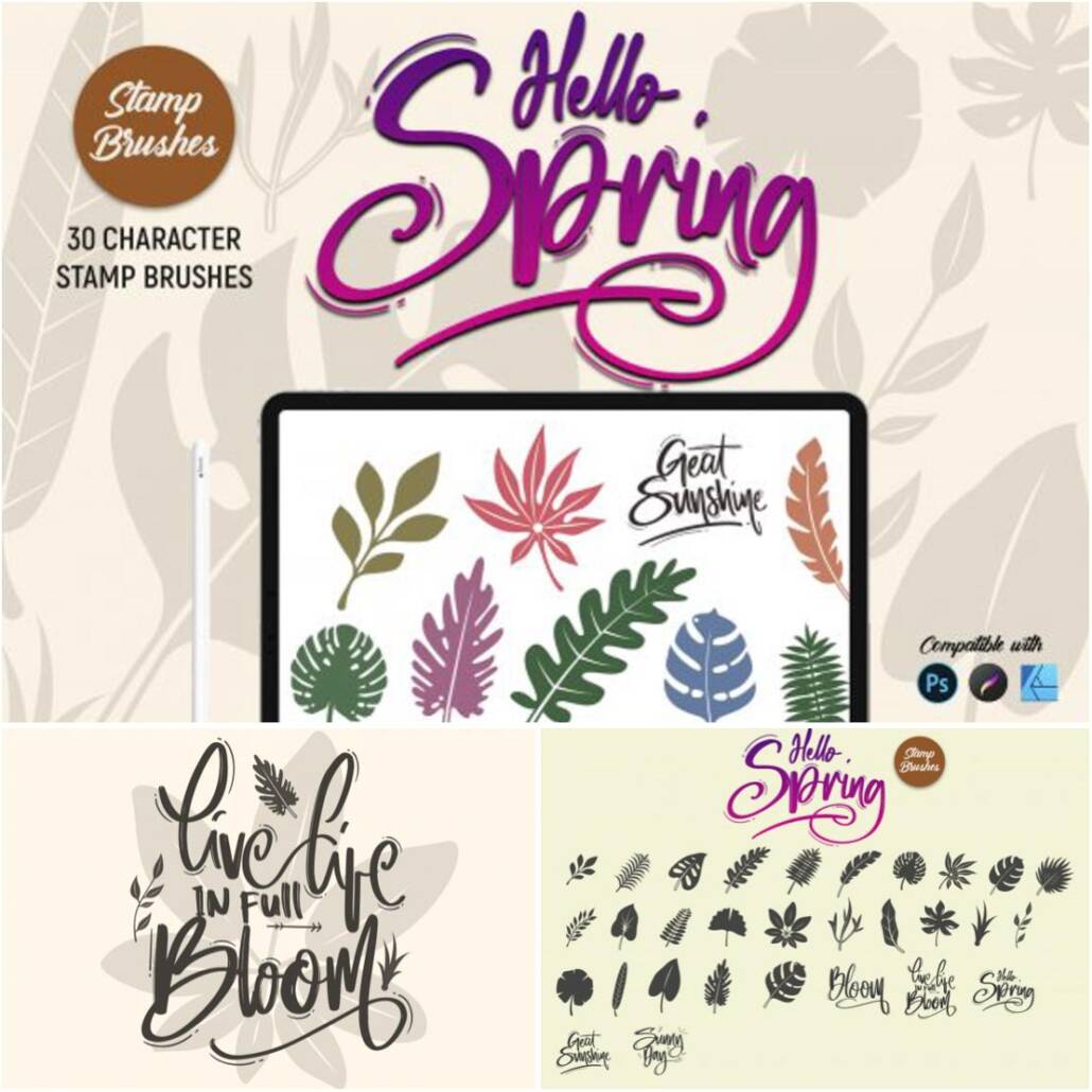 Hello Spring Stamp Brushes | Free download