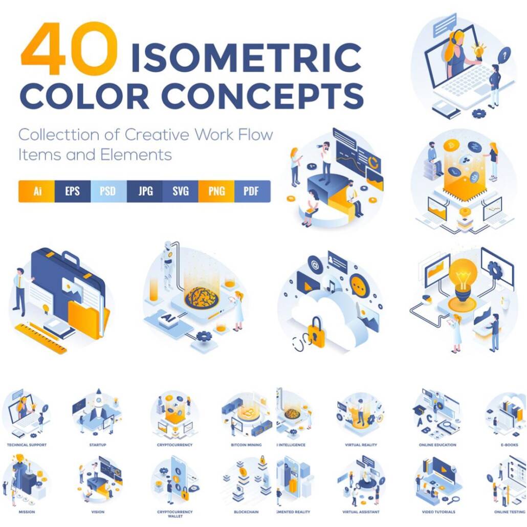 Modern Isometric Illustrations | Free download