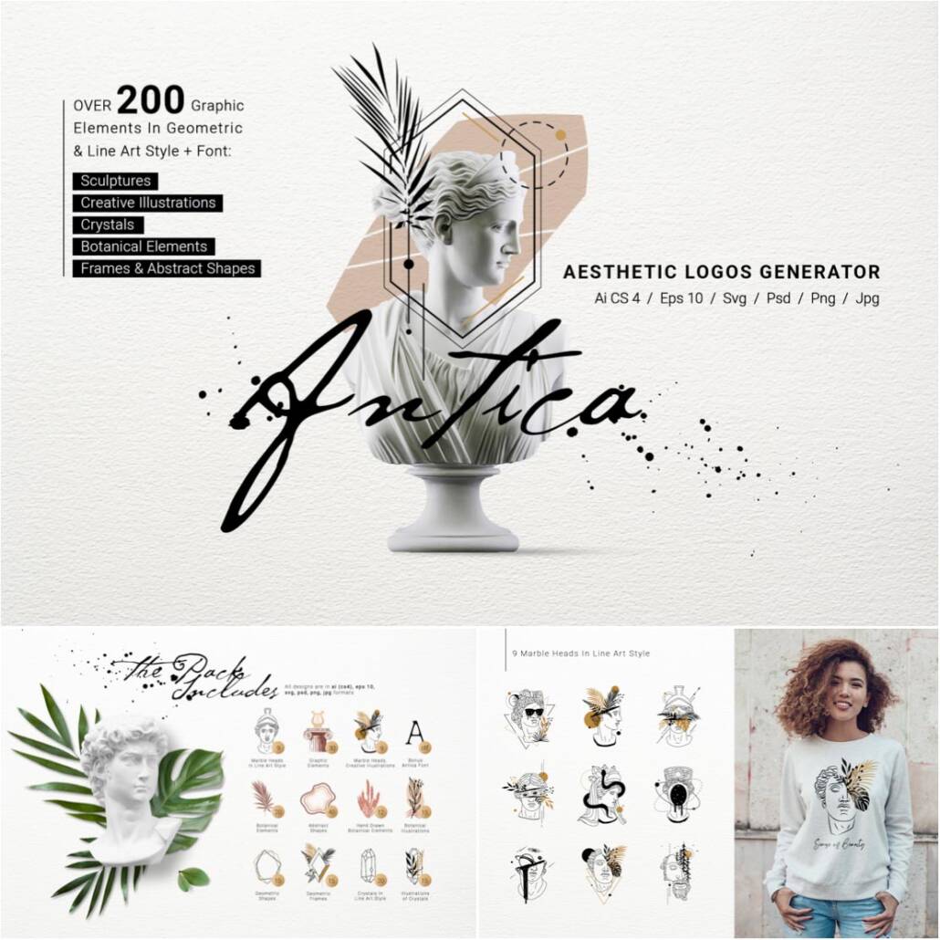 Antica Aesthetic Logos Generator | Free download