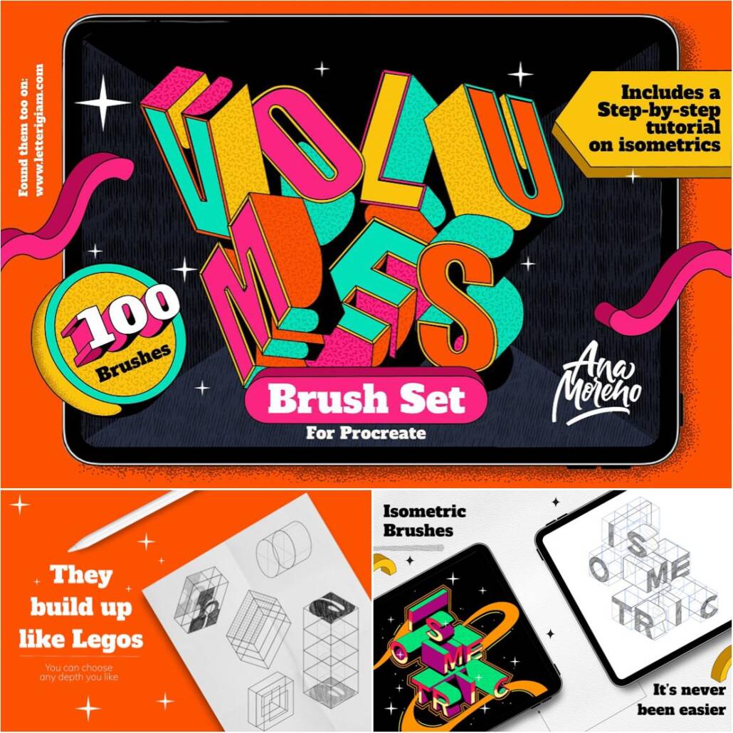 Isometric Guides Brush Set for Procreate | Free download