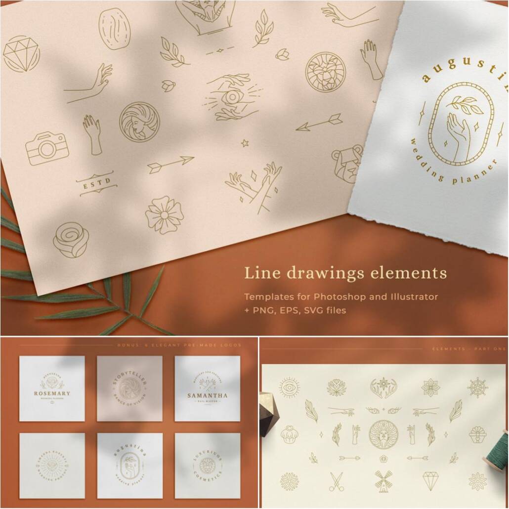 Logo Line Elements Collection | Free download