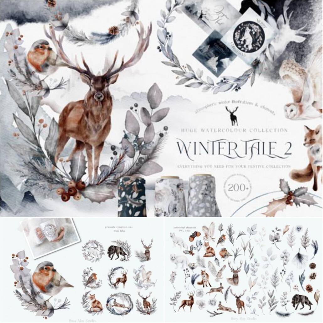 Winter Festive Collection Graphics | Free download