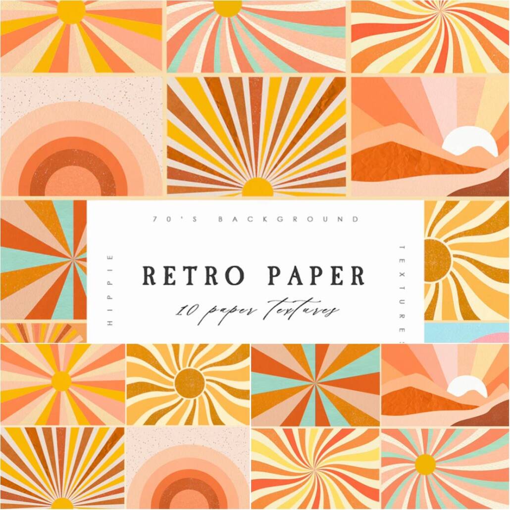 Retro Groovy Paper Backgrounds | Free download