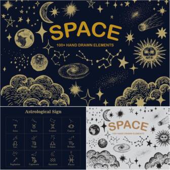 Space Hand Drawn Elements | Free download