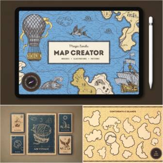 Vintage Map Procreate Brushes | Free download