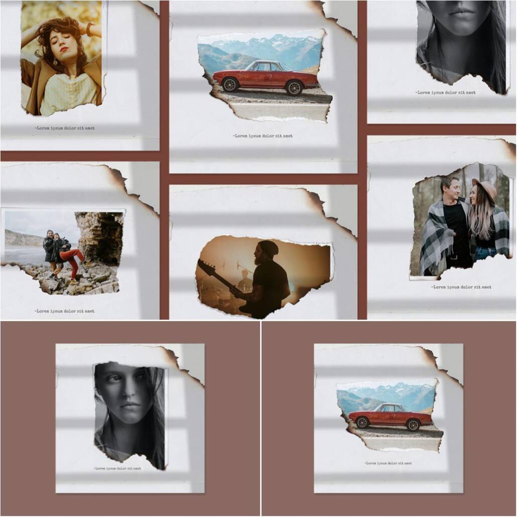 Paper Torn & Burn Photo Templates | Free download