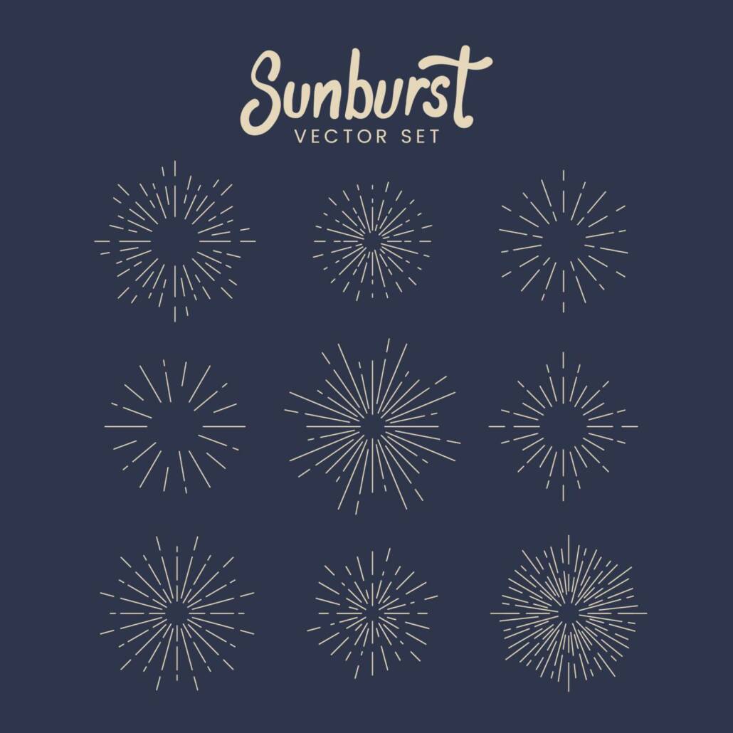 Sunburst Vector Set Free | Free download