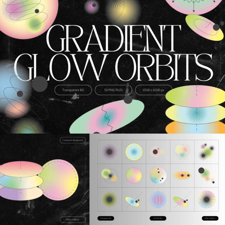 Gradient Glow Orbit Shapes | Free download
