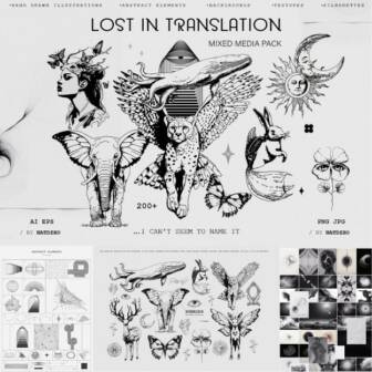 Lost in translation. Mixed Media set | Free download