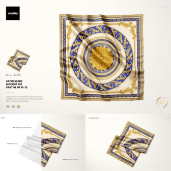 Satin Scarf Mockup Set | Free download