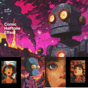 Retrofuturistic Comic Halftone Photo Effect | Free download