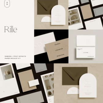 Emboss Deboss Stationery Mockup Kit | Free download