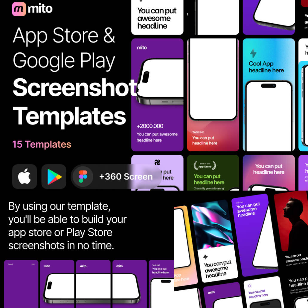 Appstore and Google Play Screenshot Templates | Free download