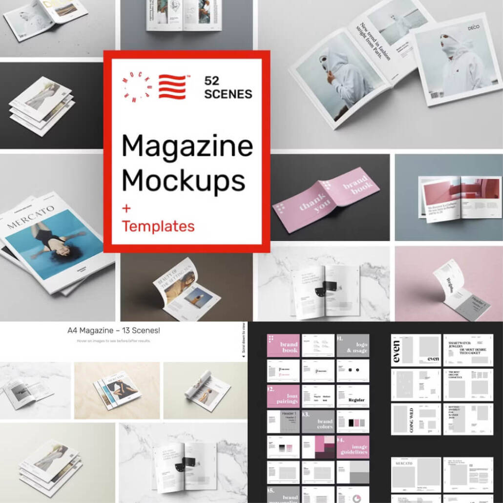 Magazine Mockups 52 Scenes | Free download